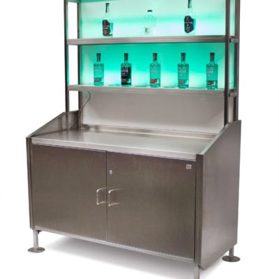 Large Modular Back Bar | All Stainless Steel | The Portable Bar Company
