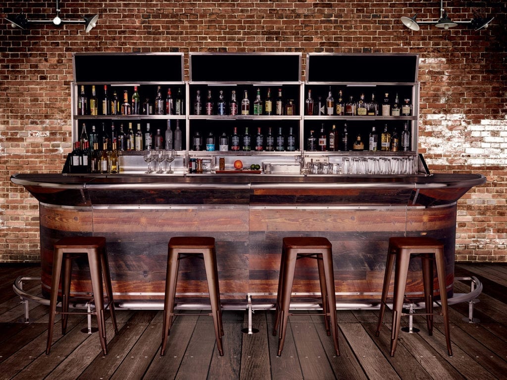 Flash Bar with Antique Tobacco Pine Laminate - The Portable Bar Company