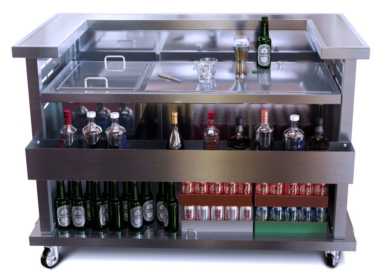 The Portable Bar Company - Stainless Steel Fold and Roll Bar