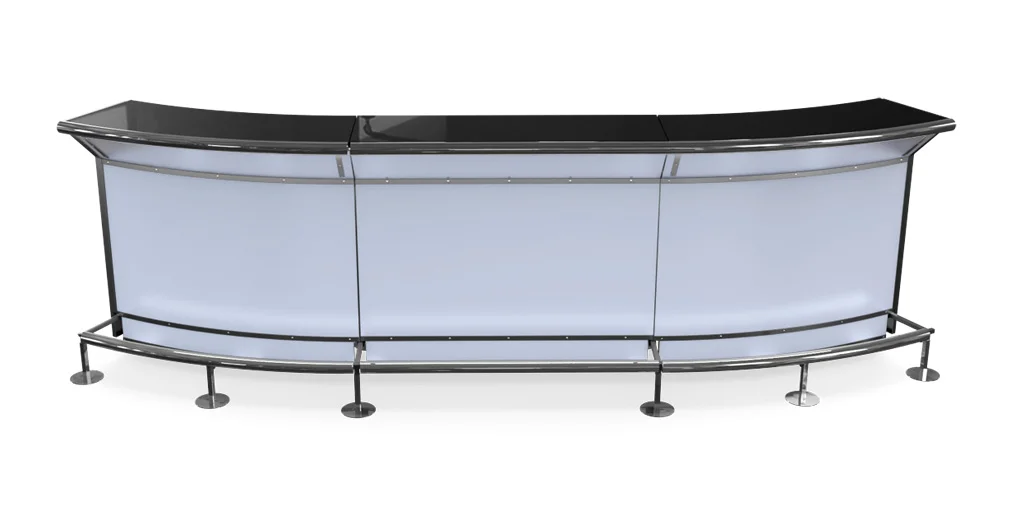 The Custom Illuminated Slightly Curved Bar - The Portable Bar Company