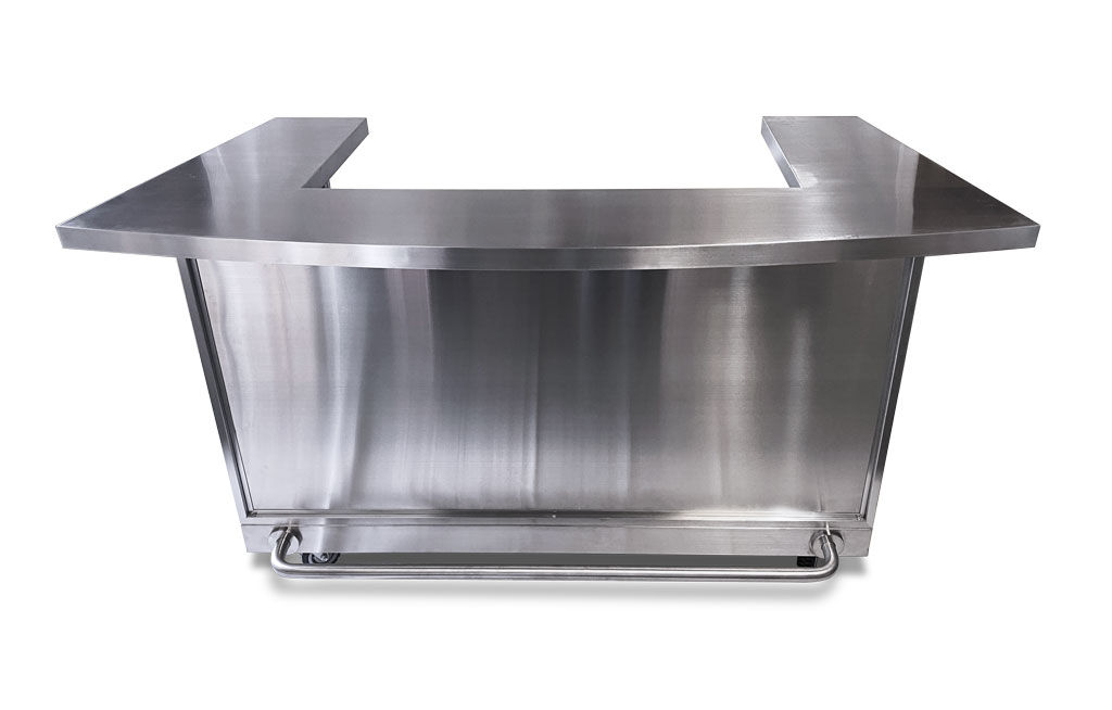 The Portable Bar Company - Curved Counter Stainless Steel Heavy Duty Bar
