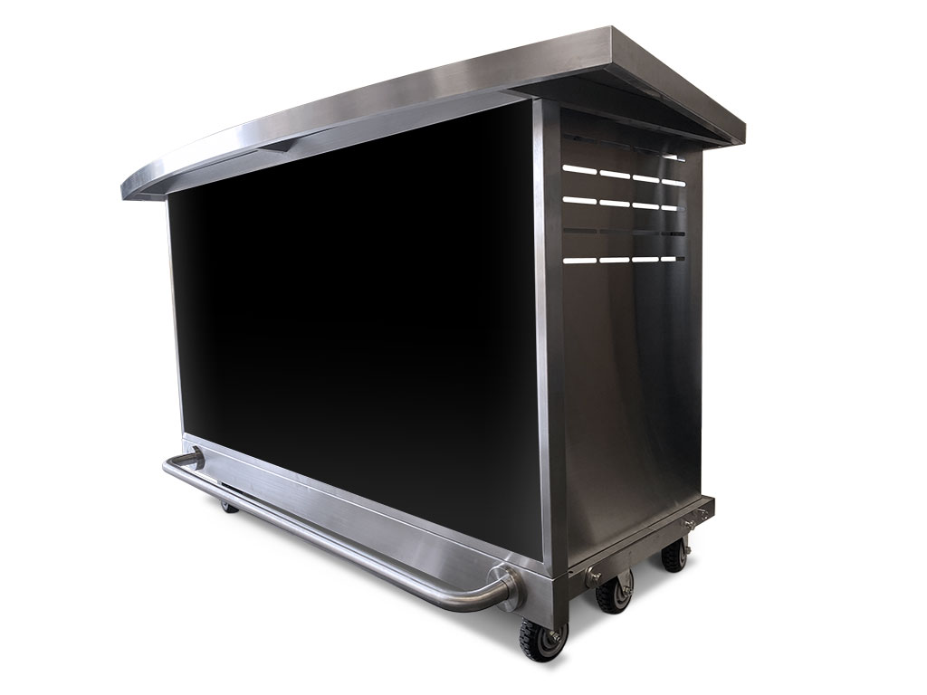 The Portable Bar Company - Curved Counter Stainless Steel Heavy Duty Bar
