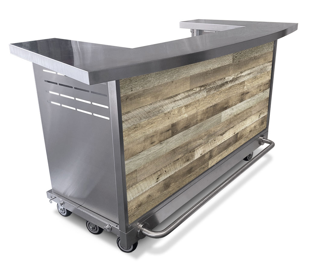 The Portable Bar Company - Curved Counter Stainless Steel Heavy Duty Bar