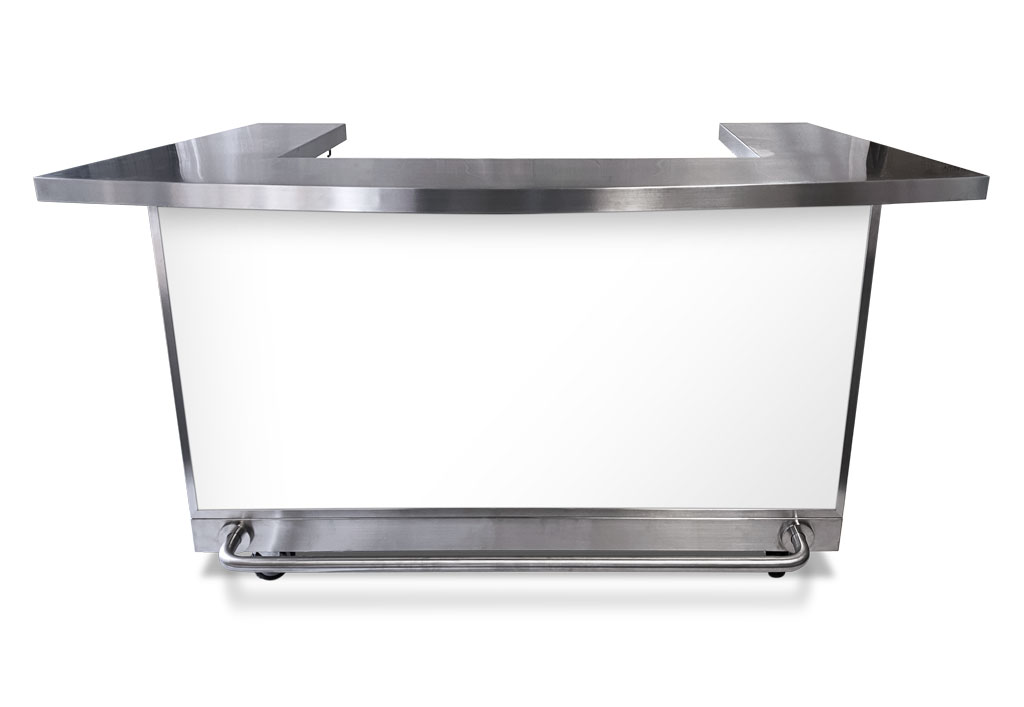 The Portable Bar Company - Curved Counter Stainless Steel Heavy Duty Bar